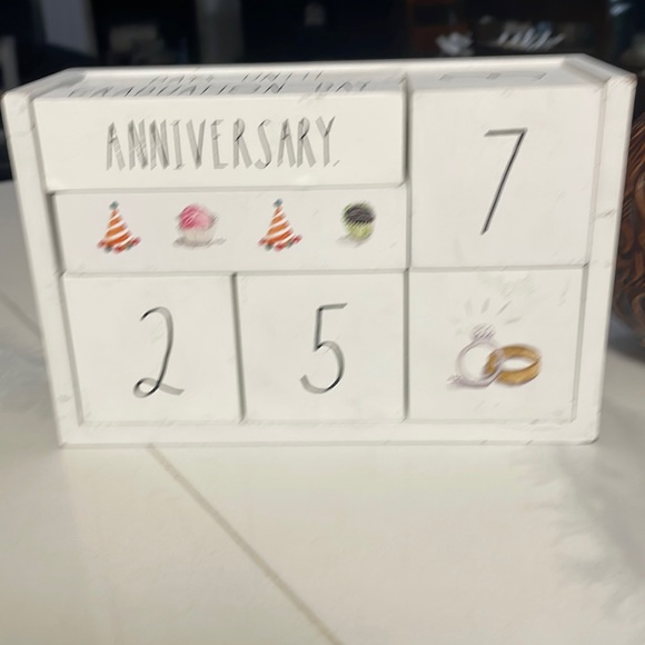Rae Dunn | Other | Rae Dunn Wood Block Desk Counter Calendar Used ...